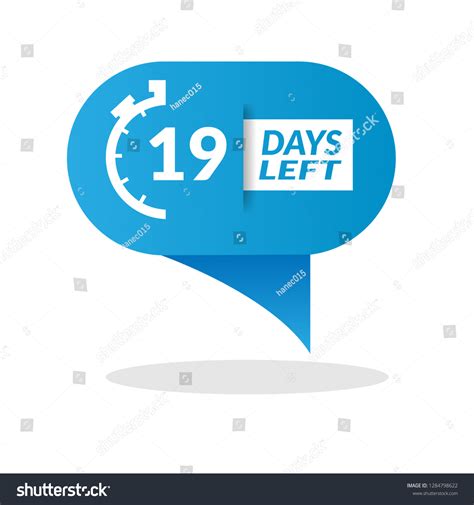 19 Days Left Sign Emblem Label Vector De Stock Libre De Regalías
