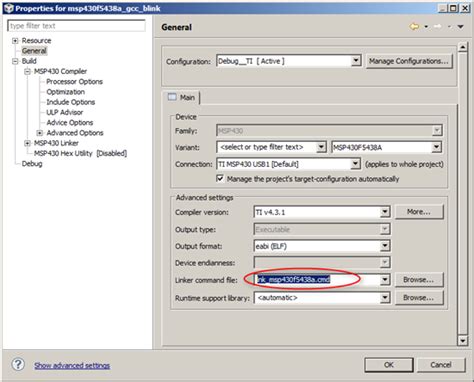 Cannot Open Linker Script File Error Linux Ubuntu Ccsv6 Using Gccmsp43048 Solved