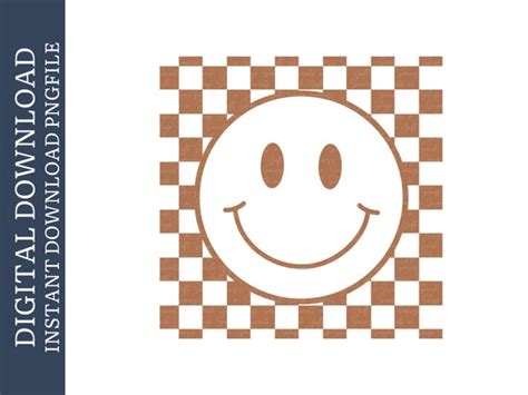 Smiley Face Checkered Aesthetic Design Cut File Png Etsy