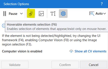 Detection Of Clicking On An Object That Is Revealed Only After Standing On It Studio UiPath