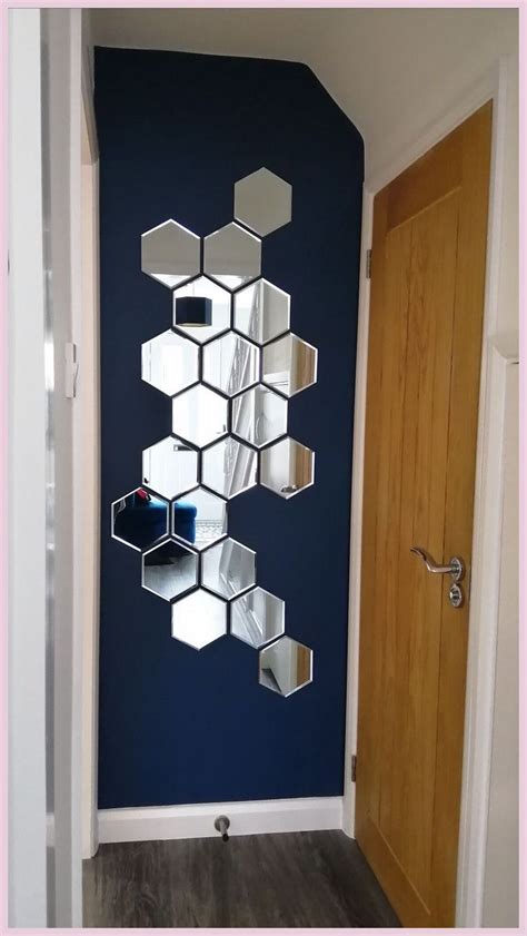 Hallway Hexagon Mirrors Hexagon Mirror Wall Decor Hexagon Mirror