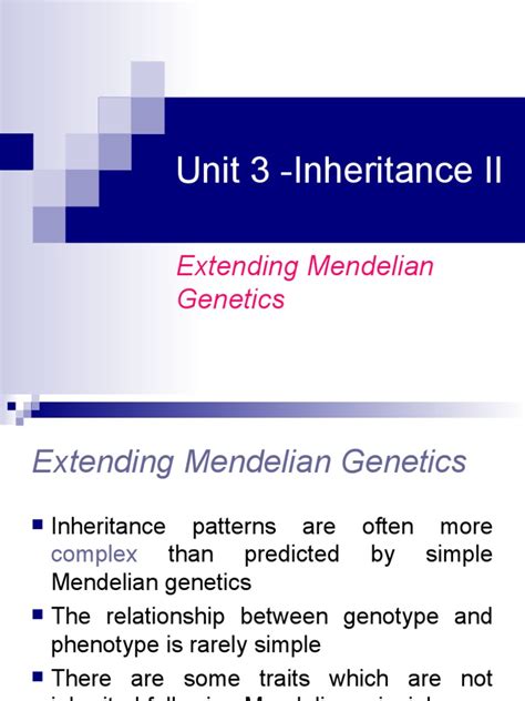 inheritance ii extending mendelian genetics pdf genetics