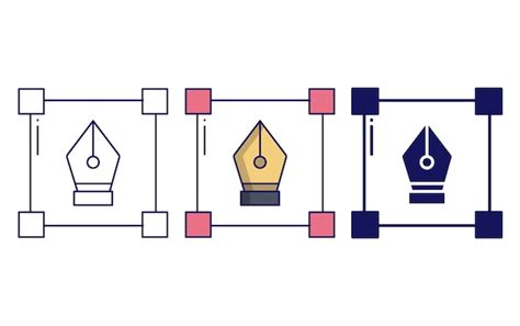 Icono De Vector De Pluma Vector Premium