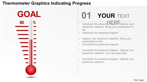 Business Diagram Thermometer Graphics Indicating Progress Presentation