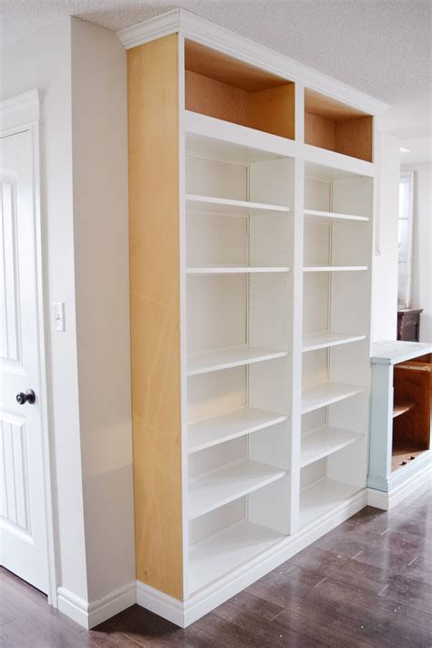 How To Build Diy Built In Bookcase From Ikea Billy Bookshelves 11