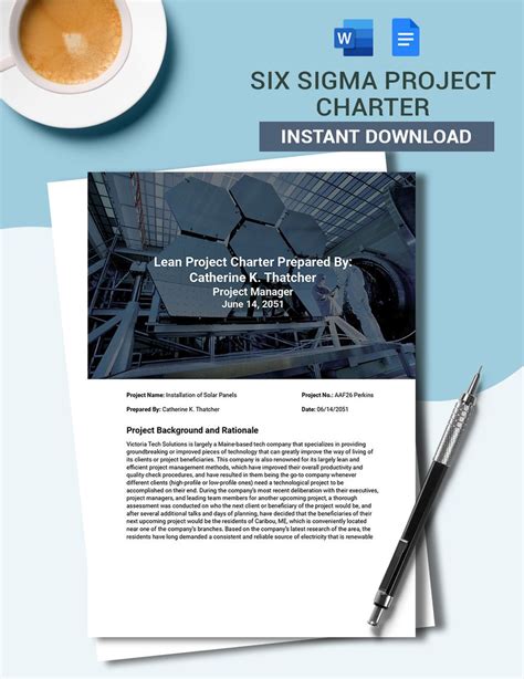 Lean Project Charter Template In Word Google Docs Download Template Net