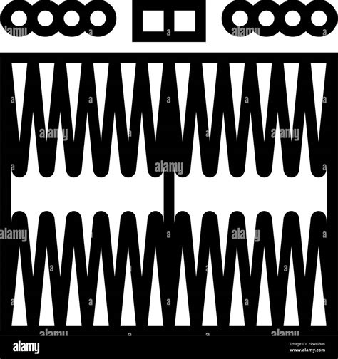 Backgammon Game Board Table Line Icon Vector Illustration Stock Vector