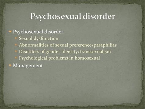 Psychosexual Disorders