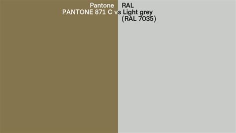 Pantone 871 C Vs Ral Light Grey Ral 7035 Side By Side Comparison