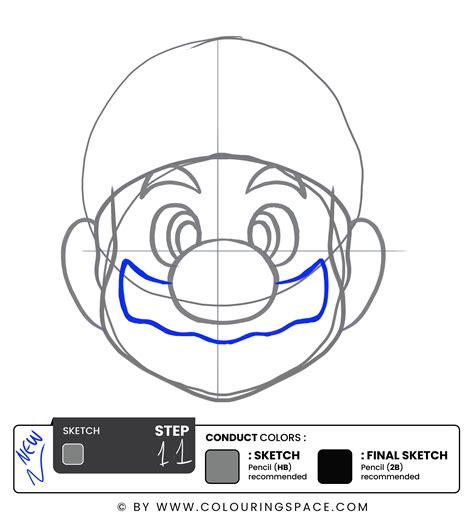 Mario Face Drawing Guide Easy Steps For Fans Colouringspace