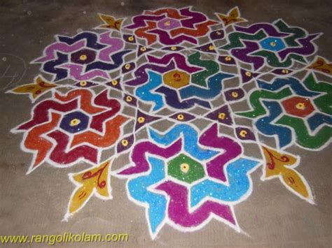 Star Kolam 21 11pulli Colour Kolam Santhu Pulli Kolam Rangoli Kolams