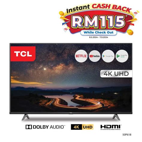 50 4k Uhd Android Smart Tv 50p618