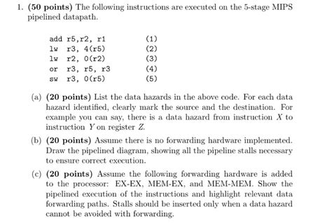 Solved 1 50 Points The Following Instructions Are