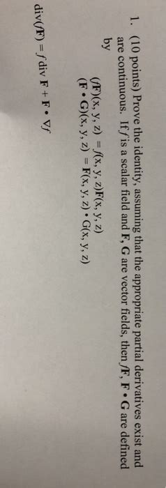 Solved 10 Points Prove The Identity Assuming That The Chegg