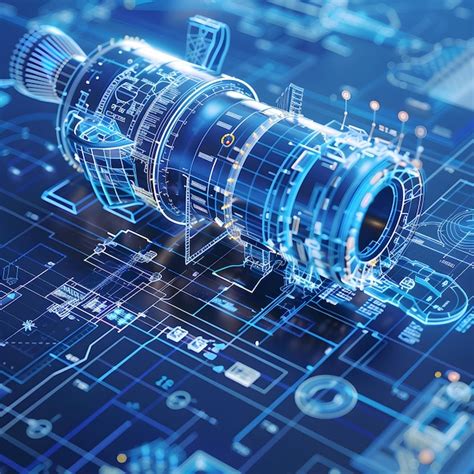 Premium Photo Blueprint Project Of Engine Design With Gears