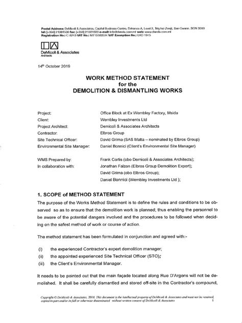 Demolition Statement Pdf