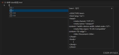 Vscode中html文件！回车生成骨架问题之选择问题vscode中编辑html符号回车少一行meta Csdn博客