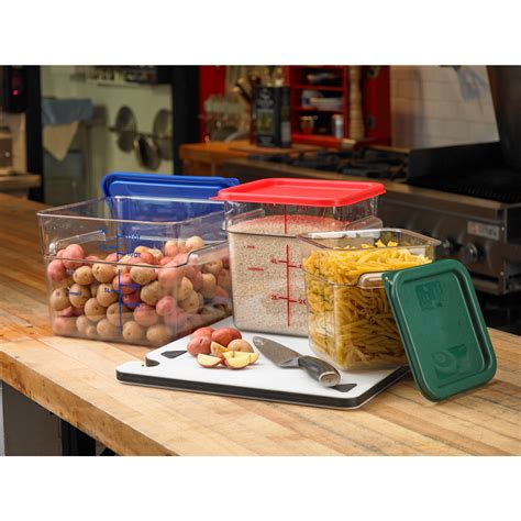 1195407 Squares Polycarbonate Food Storage Container 12 Qt Clear