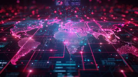 A High Tech Digital Interface Showcasing A World Map With Data Analysis Visualizations And