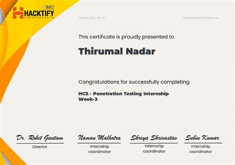 Thirumal Nadar On Linkedin Internship Learningjourney Professionalgrowth Infosec
