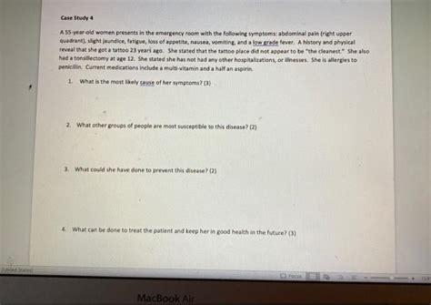 Solved Case Study 4 A 55 Year Old Women Presents In The Chegg