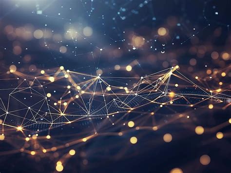 Premium Photo Abstract Background Made Of Light Network Nodes And Polygons