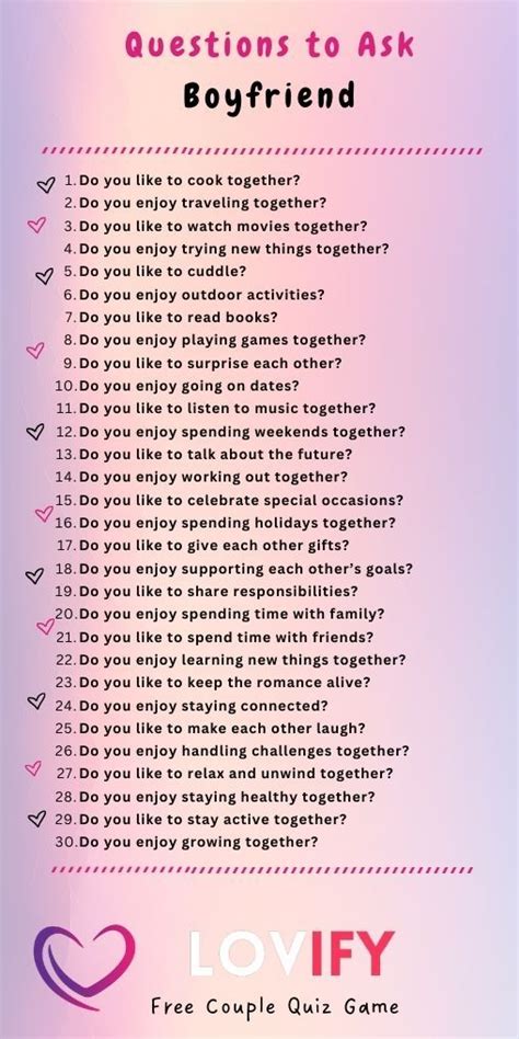Questions To Ask Boyfriend Get Lovify App For Fun Couple Quizzes In