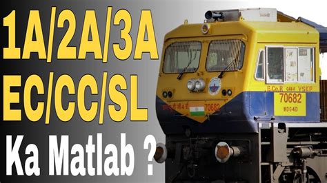 What Is 1a 2a 3a Ec 3e Cc Sl 2s Gn Coaches In Indian
