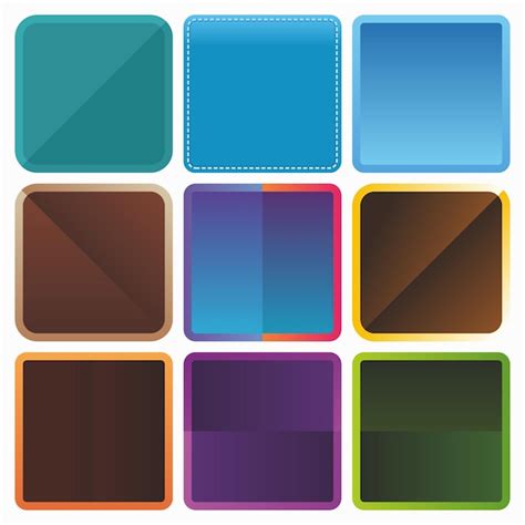 premium vector rounded square color frames