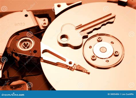 Computer Hard Drive And Key Stock Photo Image Of Security Electromechanical 3005406