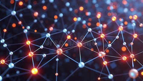 abstract network nodes connected by lines stock illustration