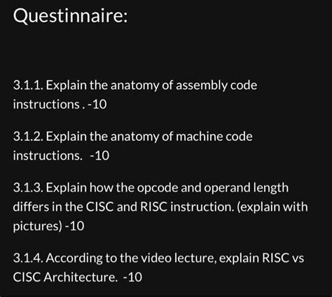 Solved 311 Explain The Anatomy Of Assembly Code