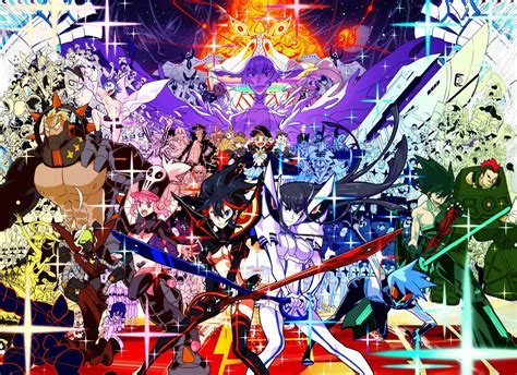 Long Hair Anime Looking Away Kiryuin Satsuki Thigh High Boots