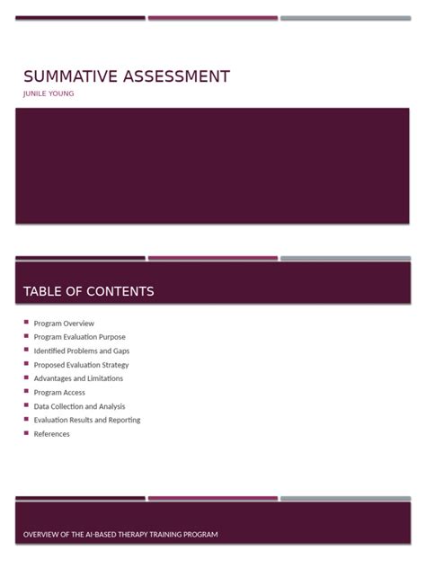 Summative Assessment Program Evaluation Pdf Evaluation Program