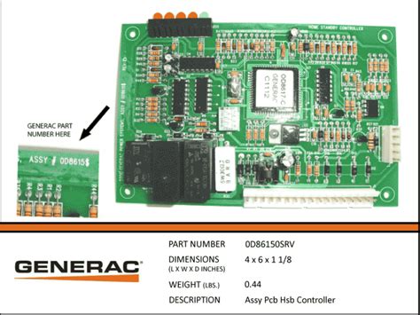 Generac 0d86150srv Assembly Pcb Hsb Controller Drop Shipped From Manuf