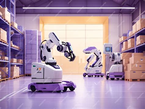 Premium Ai Image Revolutionizing Efficiency Automation With Agv And Robotic Arm In Smart
