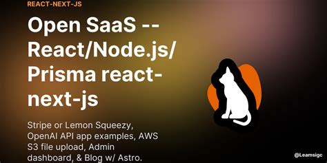 Open SaaS React Node Js Prisma React Next Js Must Know Resources For Developers By Giessen Dev
