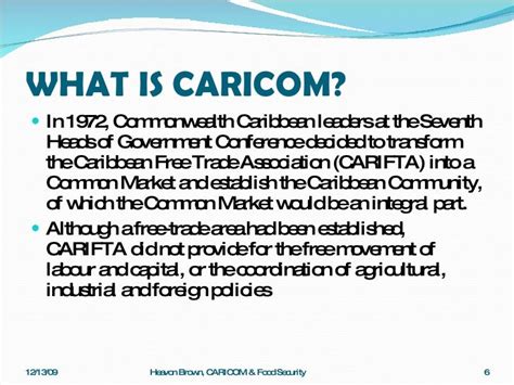 Caricom Impact On Food Security