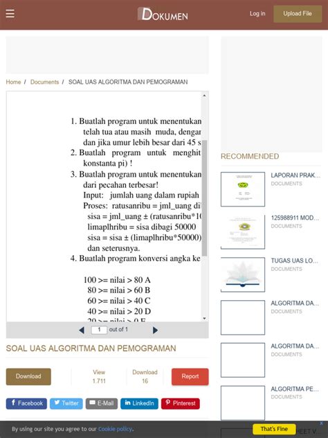 Soal Uas Algoritma Dan Pemograman Pdf