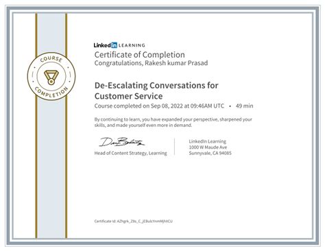 Rakesh Prasad On Linkedin Certificate Of Completion
