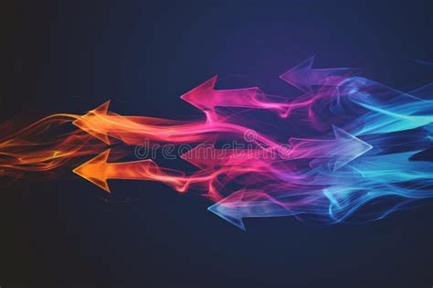 Abstract Colorful Arrows Flowing Representing Speed And Direction Stock Illustration