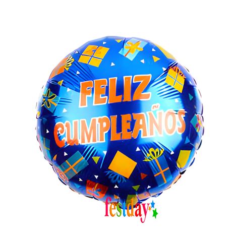 Globo Metálico Feliz Cumpleaños Azul Regalos