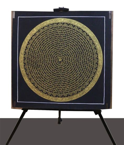 Thangka 1 Baumwolltuch Gott Aum Mani Padhme Hun Mantra Mandala