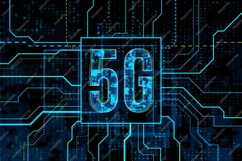 Premium Photo Futuristic 5g Concept On A Digital Interface Network
