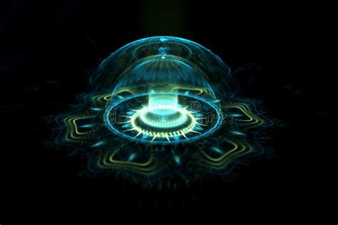 Fractal Spiritual Lotus Sacred Geometry Fractal Art 3d Image Stock Illustration