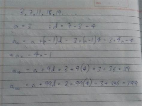 Find The Genral Rule For Findinga Number 3 7 11 1519 Alsofind The Number In 10th