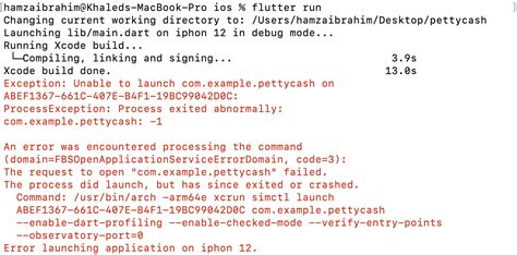Ios There Is A Problem With My Flutter Application When I Try To Run