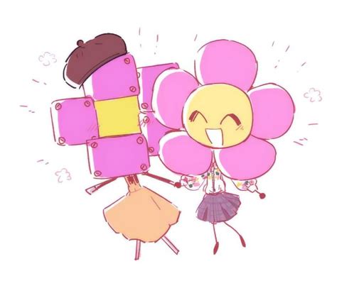 Robot Flower And Flower Cartoon Character Design Flower Icons