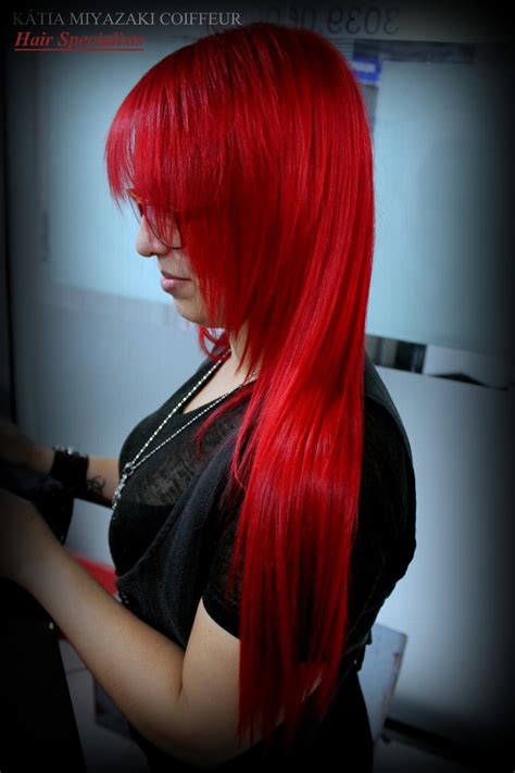 Katia Miyazaki Coiffeur Cabelo Vermelho Vermelho Intenso Cabelo Repicado Corte Aternativo