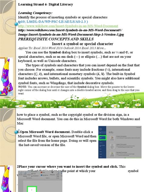 12 Ls6 Dl Identify The Process Of Inserting Symbols Or Special